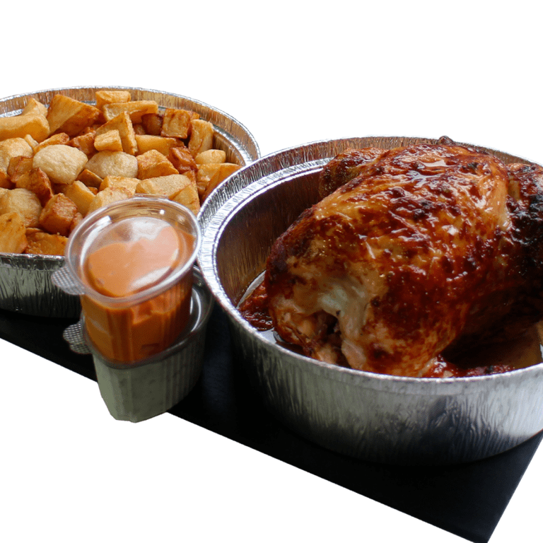 Menú 1 Pollo con Patatas, Salsa, Pan y Refresco 1L - Pollos San Juan